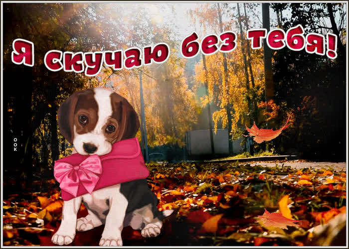 Картинка скучаю без тебя с милым щенком Открытки Онлайн